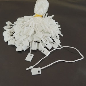 Hang Tag String - 100pcs White Hang Tag String With Plastic Fastener - Etsy
