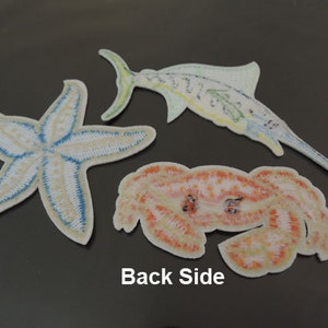 Iron on Patch - Crab Patch Fish Patch or Starfish Patch Ocean Marine ...