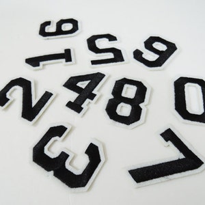 Number Patches - Iron on or Sewing on Patch 0-9 Number Patches Black ...