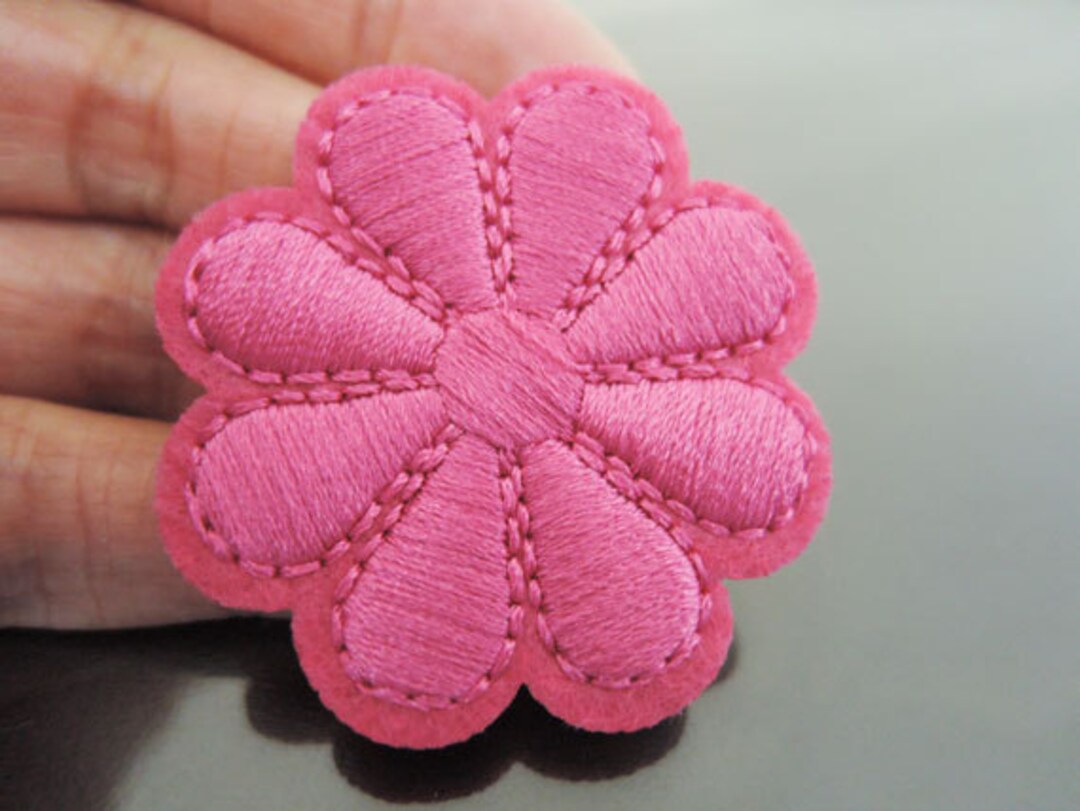 Pink Flower Patch Flower Patches Badge Patch Applique Embroidered Patch ...
