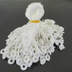 Hang Tag String - 100pcs White Hang Tag String With Round Plastic ...