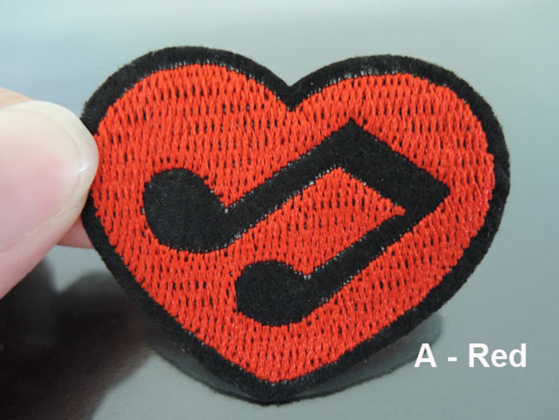 Musical Note Patches Iron on Patches or Sewing on Patch Red | Etsy