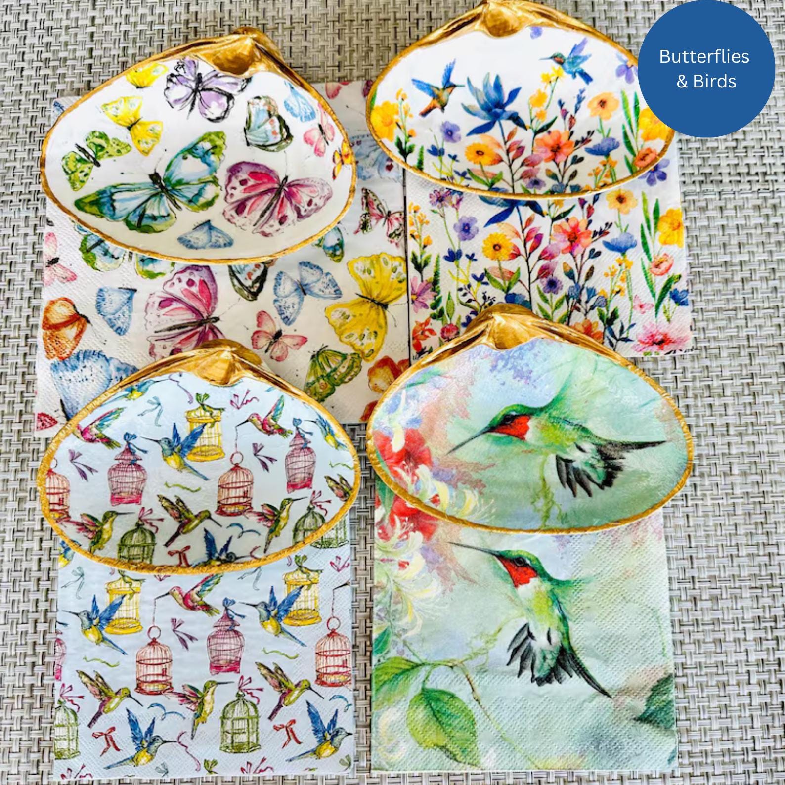 DIY Decoupage Clam Shell Kit: 4 Shells, Napkins, and Video Tutorial - Etsy