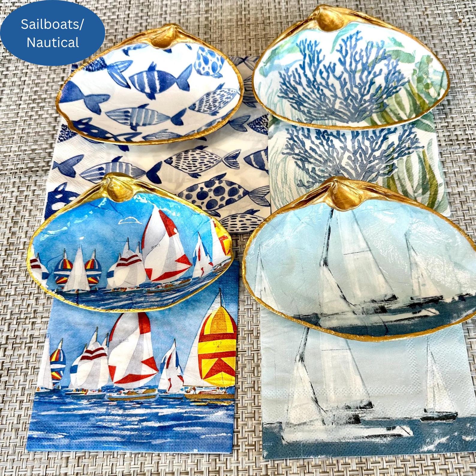 DIY Decoupage Clam Shell Kit: 4 Shells, Napkins, and Video Tutorial - Etsy