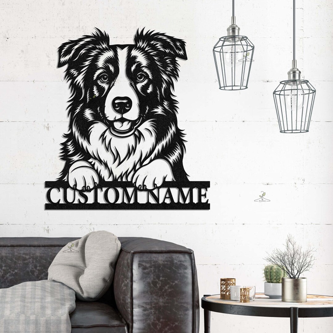 Custom Metal Border Collie Sign: Personalized Dog Breed Wall Art - Etsy