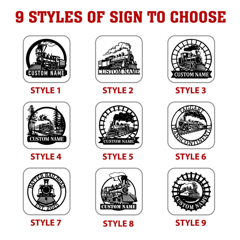 Personalized Railroad Sign, Custom Train Metal Sign, Train Wall Hanging ...