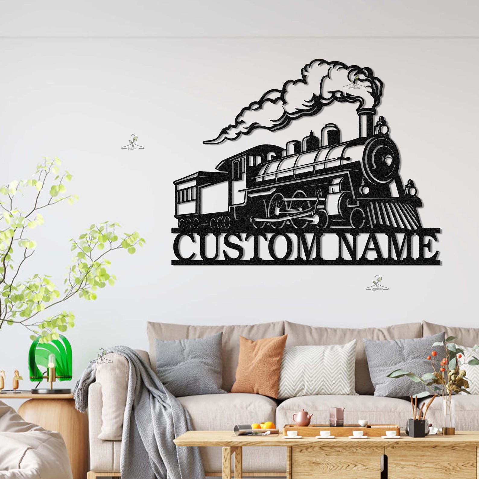 Personalized Railroad Sign, Custom Train Metal Sign, Train Wall Hanging ...
