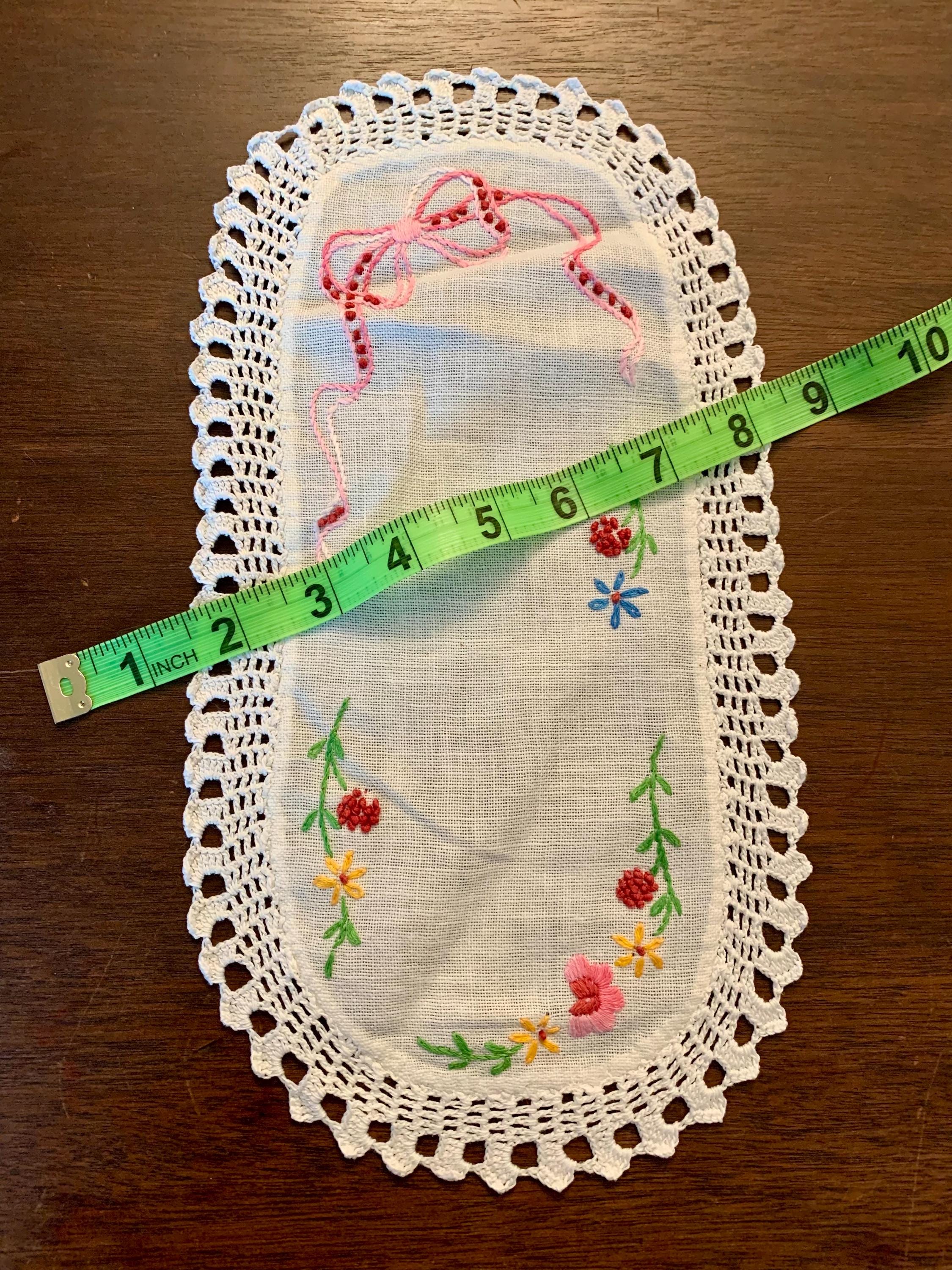 Linen Doily With Floral Bow Embroidery - Etsy