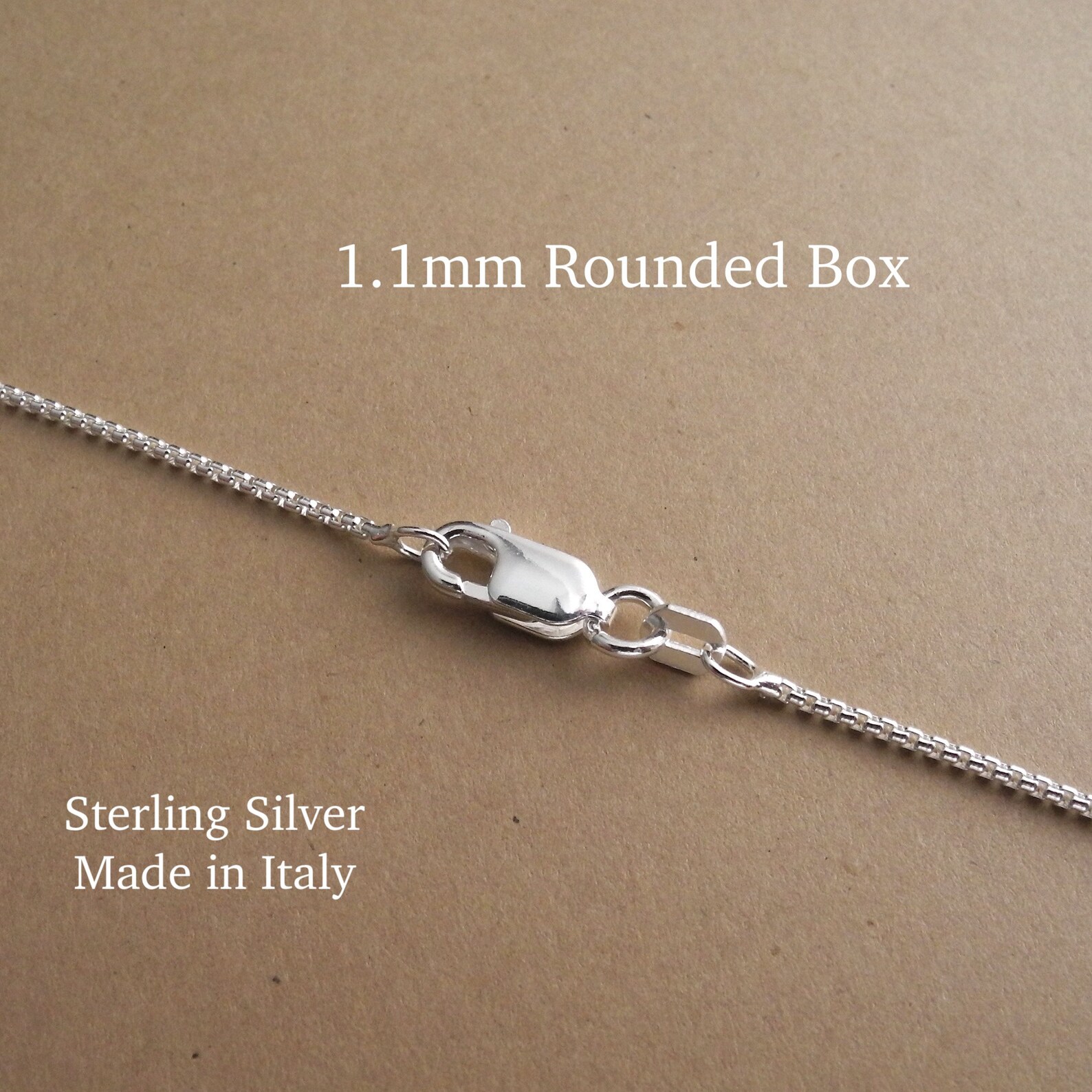 Sterling Silver Chain Rounded Box Round Cable Adjustable - Etsy
