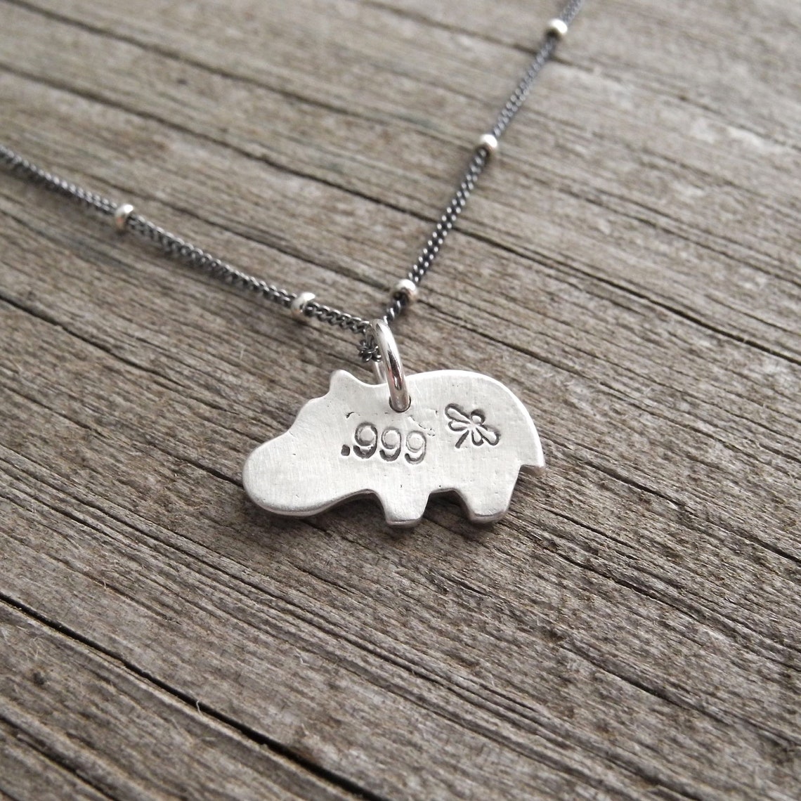 Tiny Hippo Necklace Tiny Baby Hippo Hippo Charm Baby Hippo | Etsy