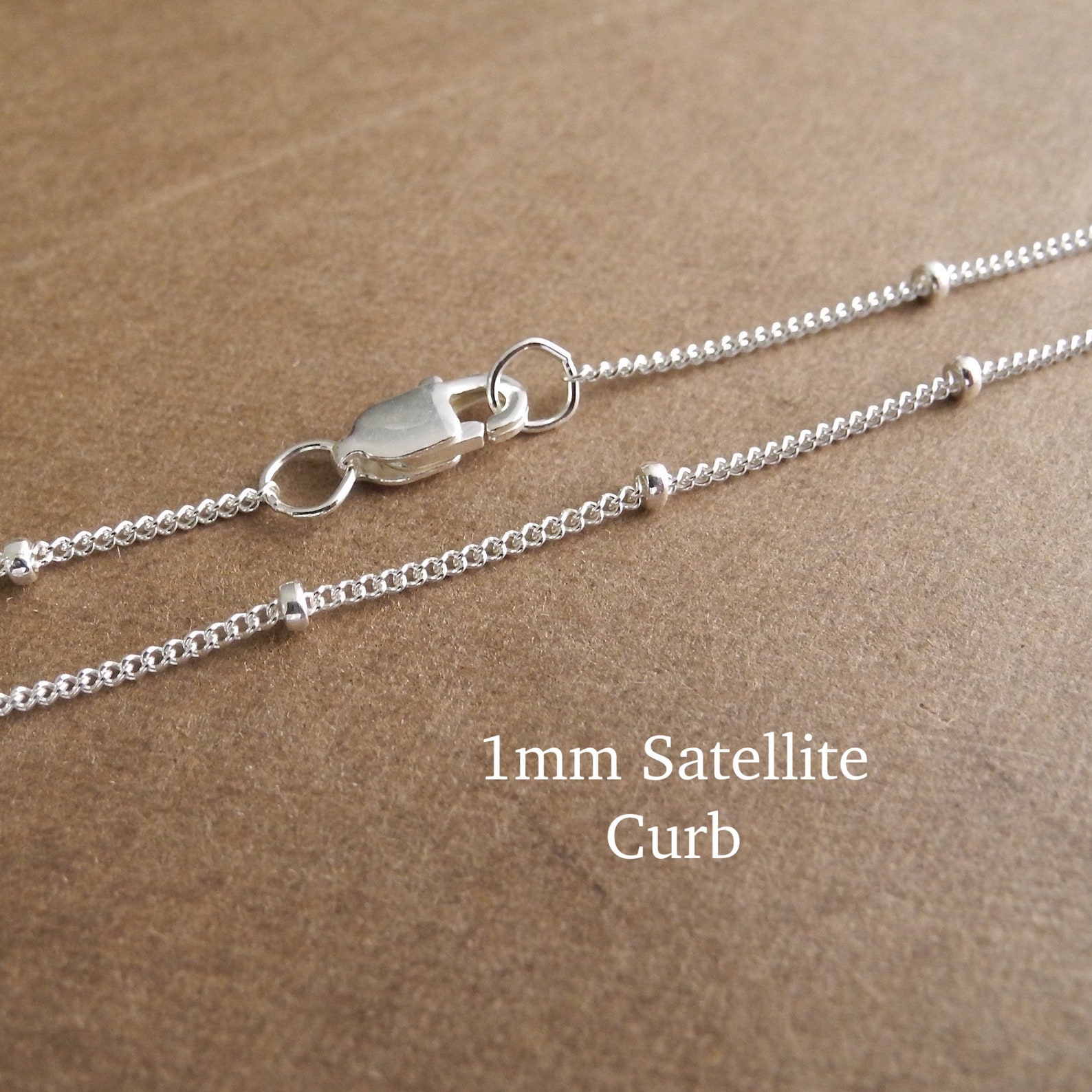 Sterling Silver Satellite Chains, Curb and Cable Chain, Shiny or ...