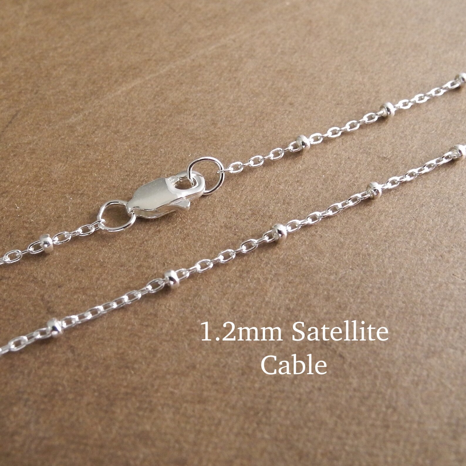 Sterling Silver Satellite Chains, Curb and Cable Chain, Shiny or ...