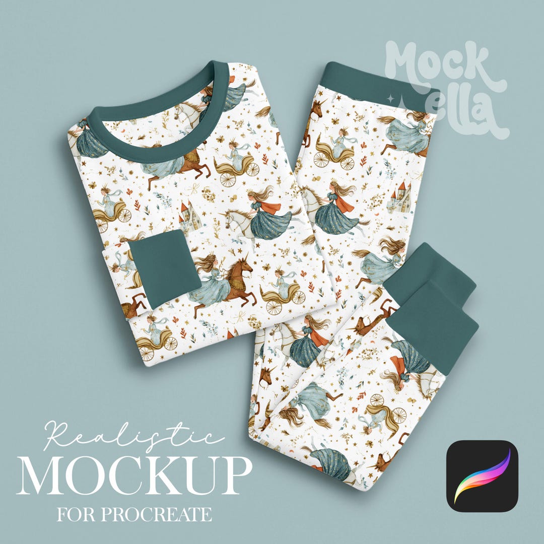 Kids Pajama Mockup for Procreate, Baby Clothes Mockup, Procreate ...