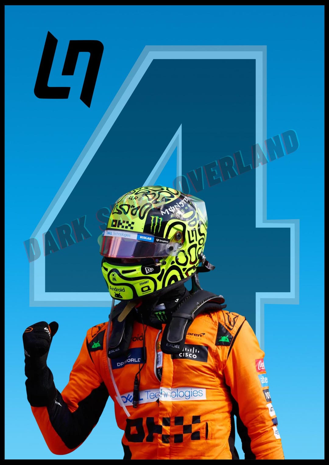 Lando Norris Number 4 Digital Download Poster Wallpaper Art F1 - Etsy