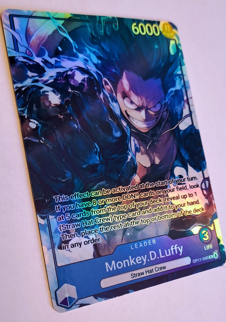 OP11 Luffy - Custom Leader Card - One Piece Tcg - Holographic - Etsy