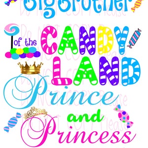 TWINS Candyland Design Birthday Candy Land Princess and Prince ! PNG ...