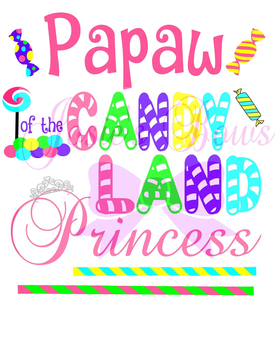 Papaw of the Candyland Design Birthday Candy Land Princess Bubblegum ...