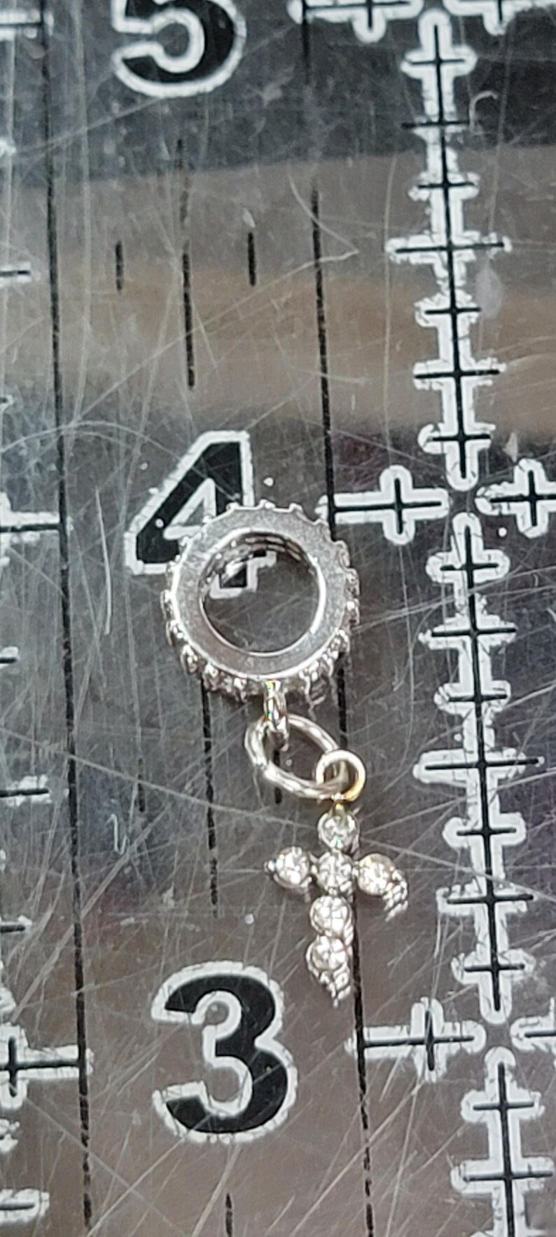 Gold Crystal Cross Charm: Pandora Compatible, Religious Jewelry - Etsy