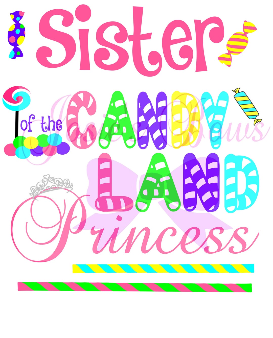 Sister of the Candyland Design Birthday Candy Land Princess Bubblegum ...
