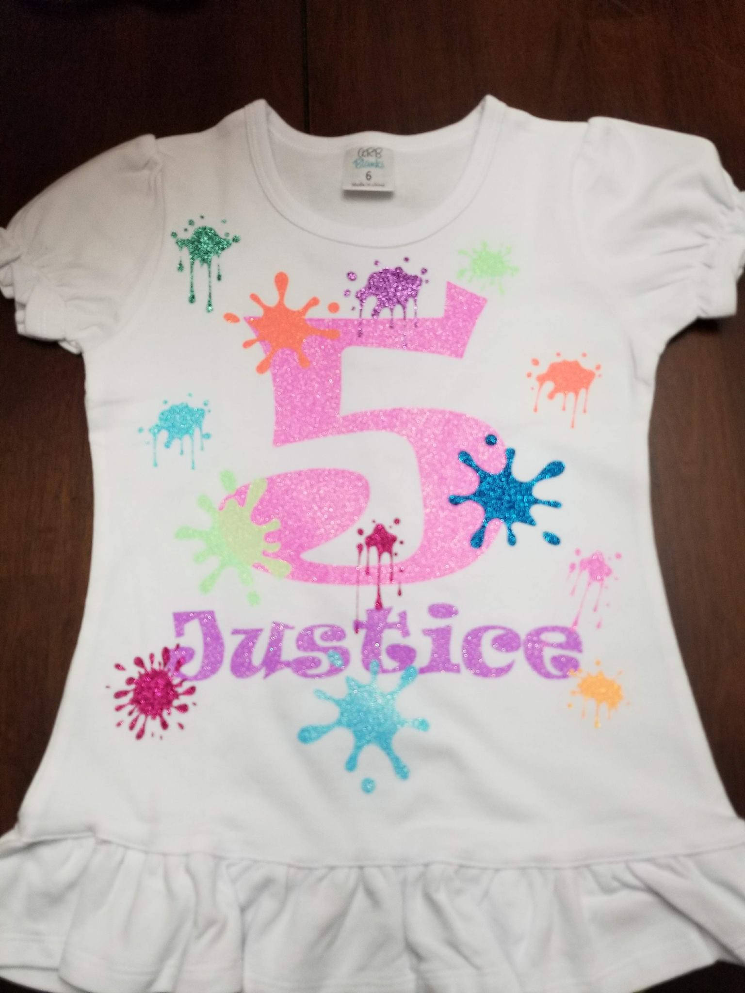 Number 3 Paint Themed Birthday Paint Splats Drops Palette Cut - Etsy