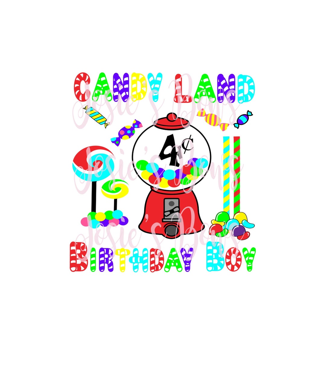 Mom, Dad Brother Birthday Boy of the Candyland Candy Land Design Age #4 ...