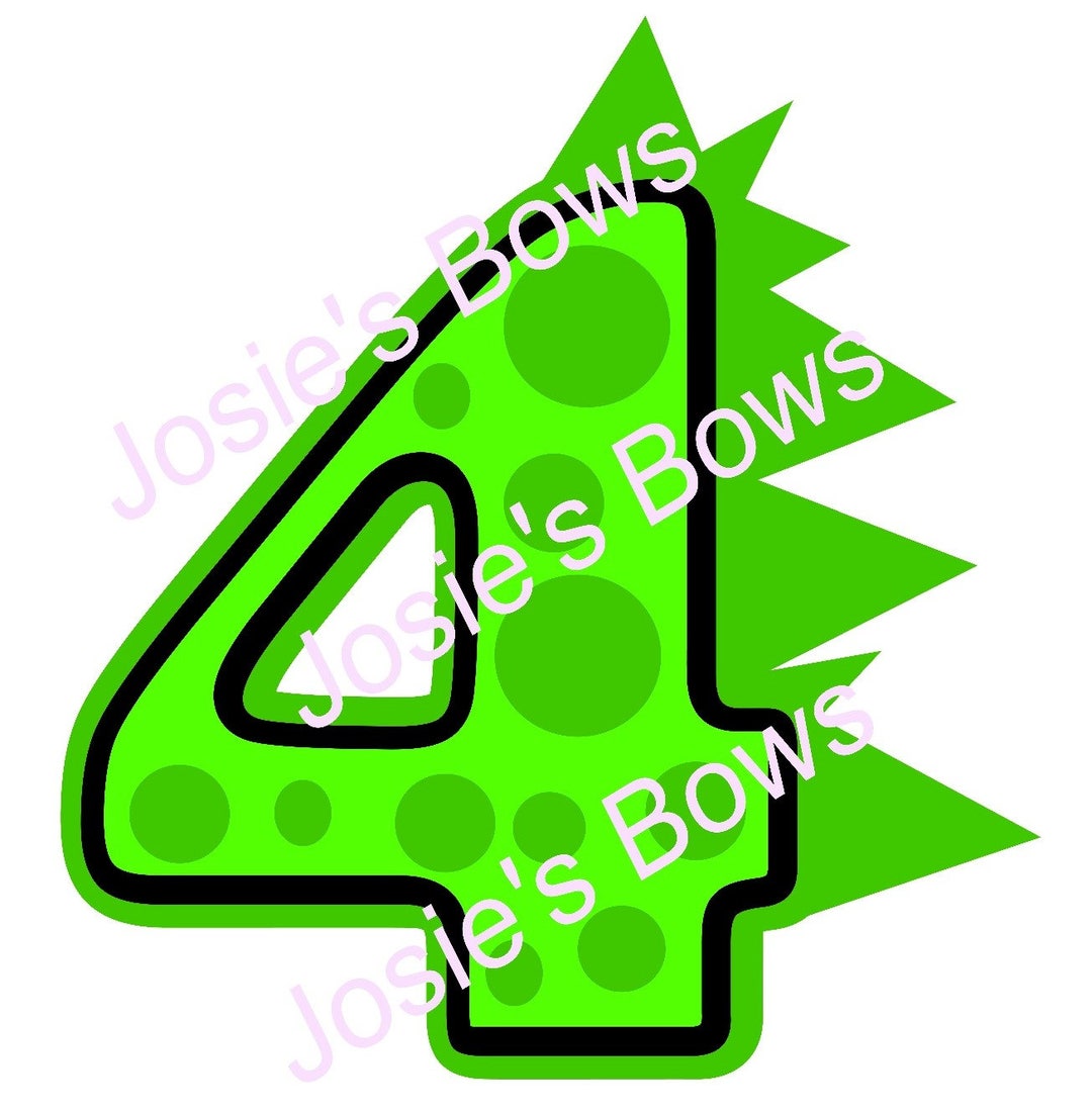 Dinosaur Birthday Number 4 Cut Cutting File Contains : SVG. DXF ...