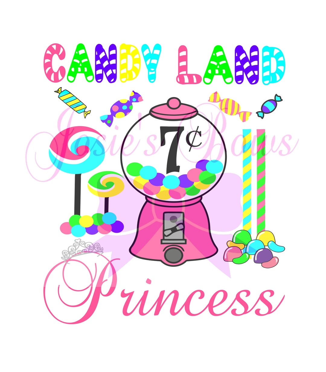 Candyland Design Birthday Candy Land Princess #7 Seven Bubblegum Cut ...