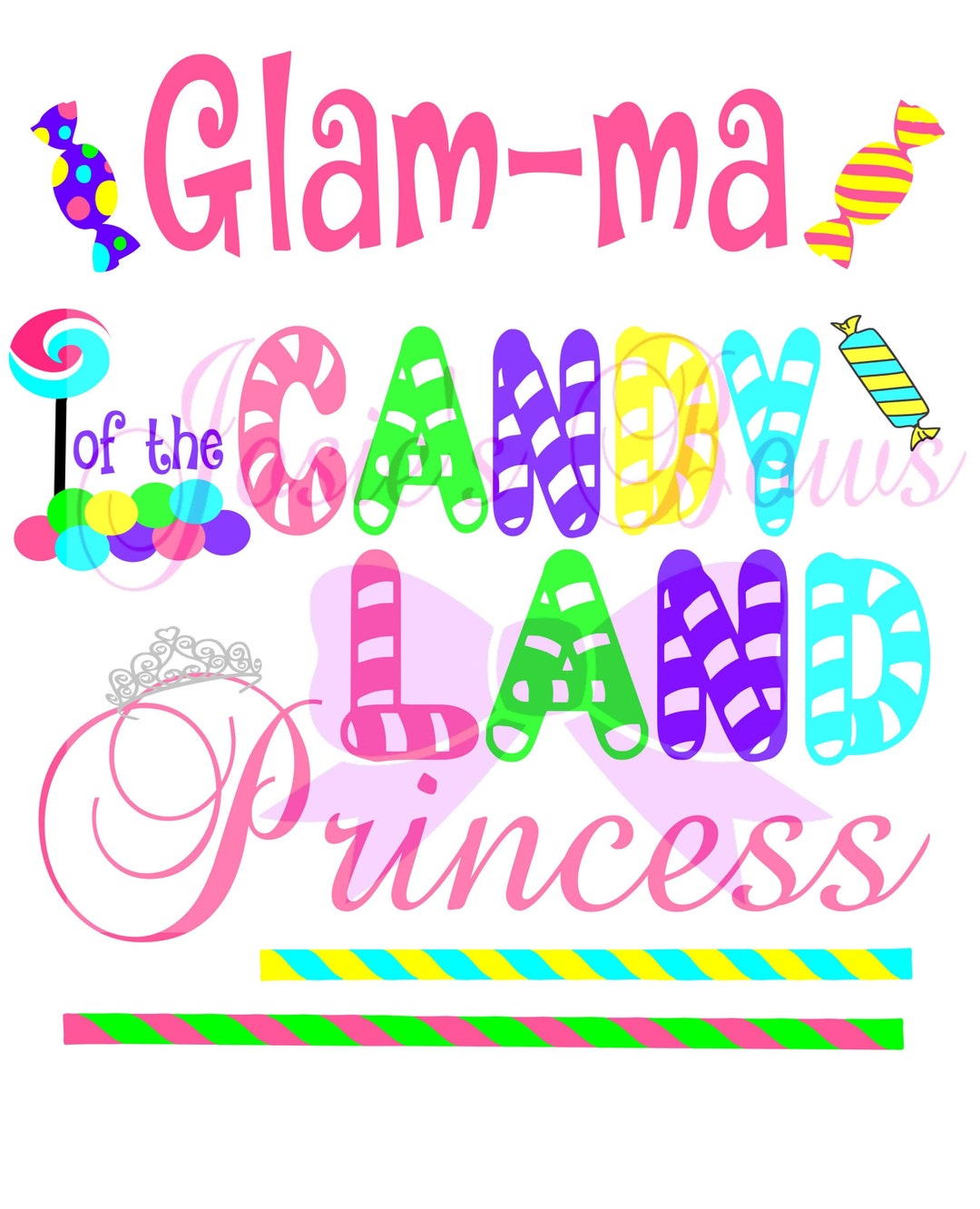 Glam-ma of the Candyland Design Birthday Candy Land Princess Bubblegum ...