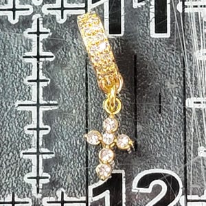 Gold Crystal Cross Charm: Pandora Compatible, Religious Jewelry - Etsy