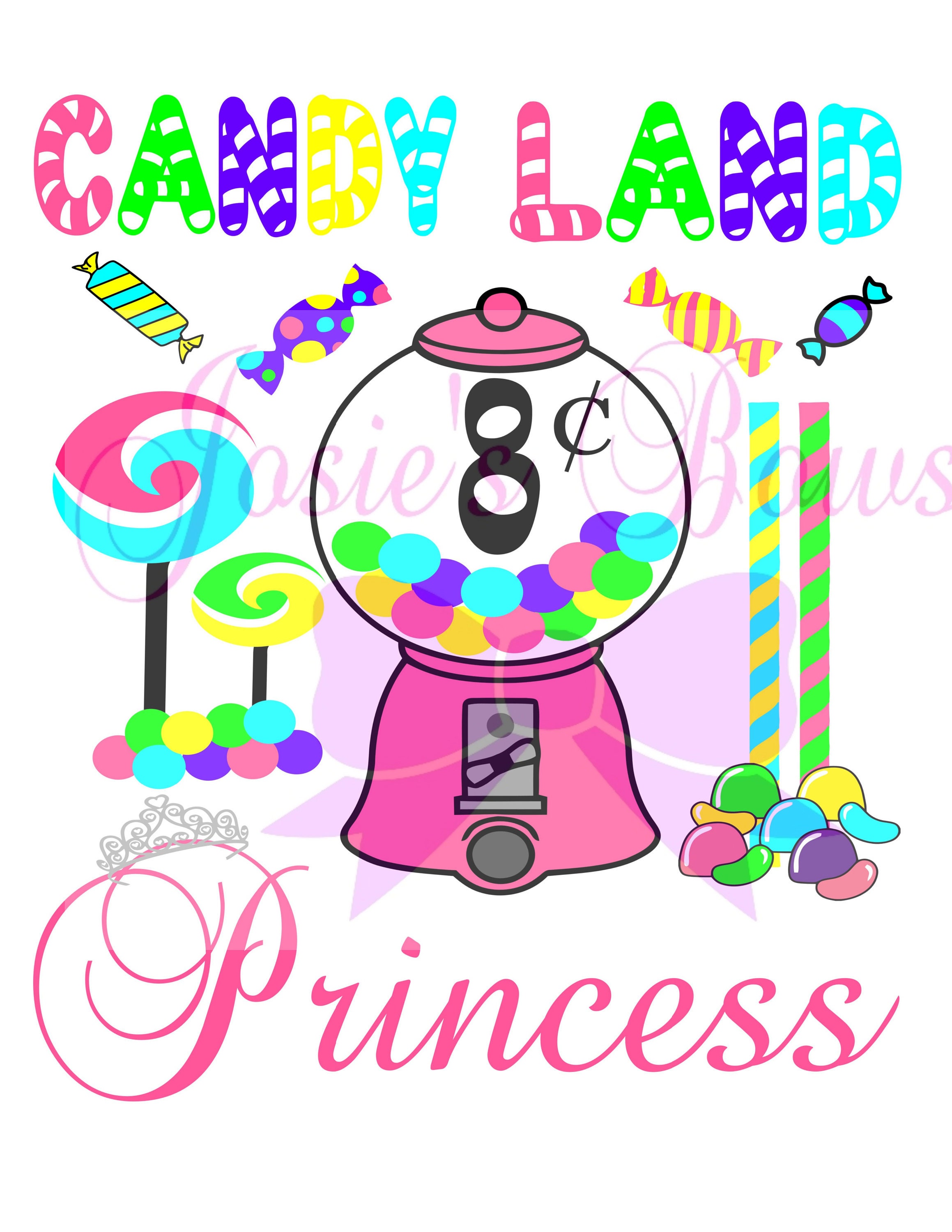 CandyLand Design Birthday Candy Land Princess 8 Eight | Etsy