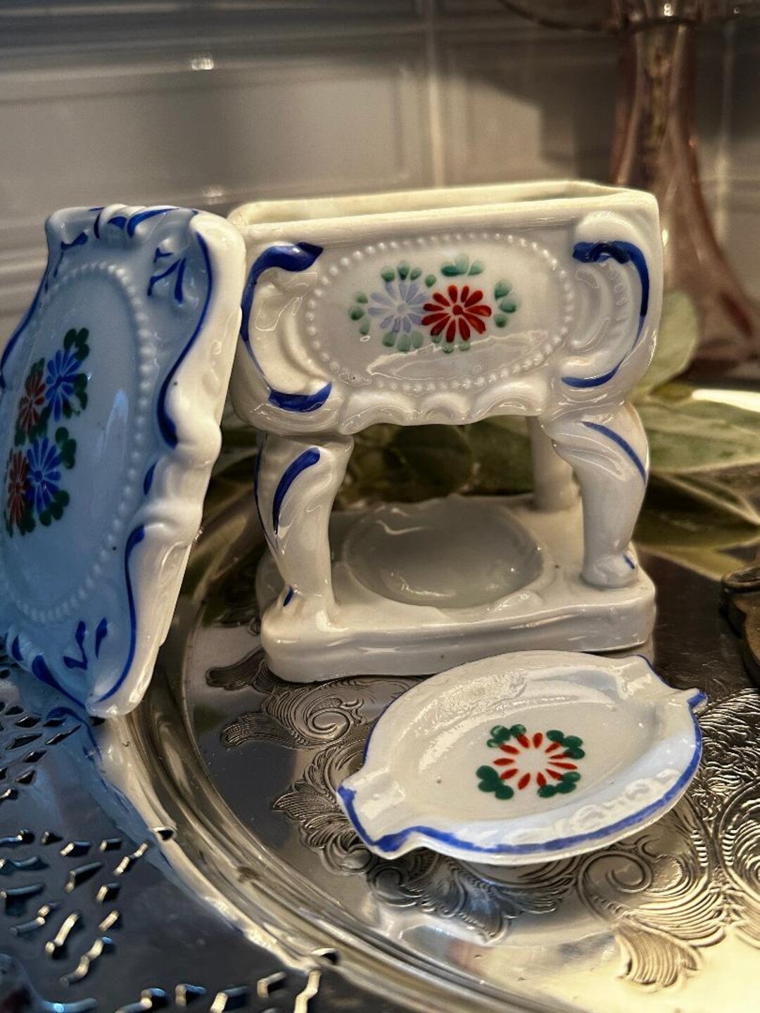 1950s Vintage Porcelain Cigarette Box With Ashtray - Etsy