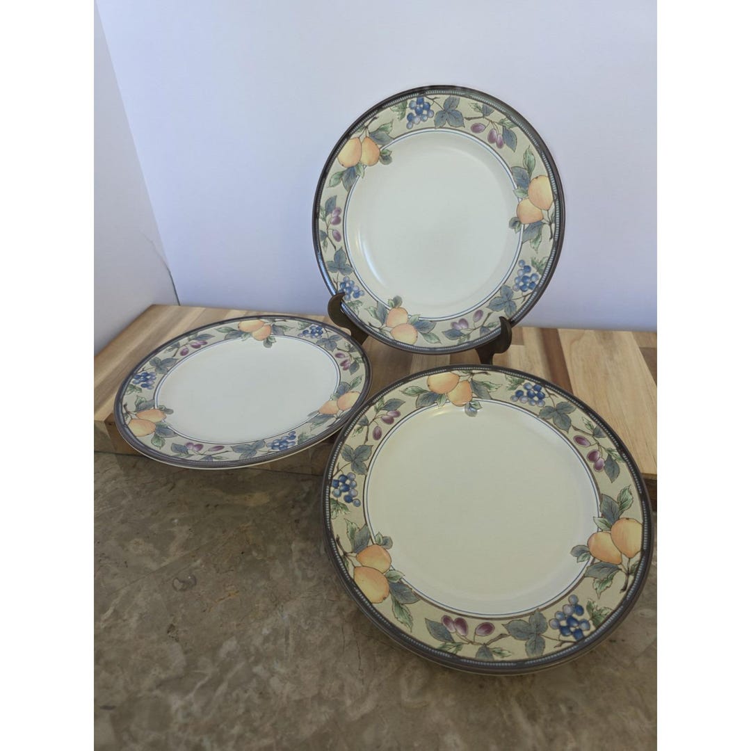 Mikasa Intaglio CAC29 Garden Harvest Dinner Plates 8" Salad Side Plate ...