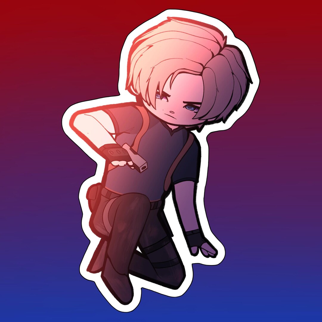 Resident Evil - Leon Kennedy Vinyl Sticker With or Without Holographic ...
