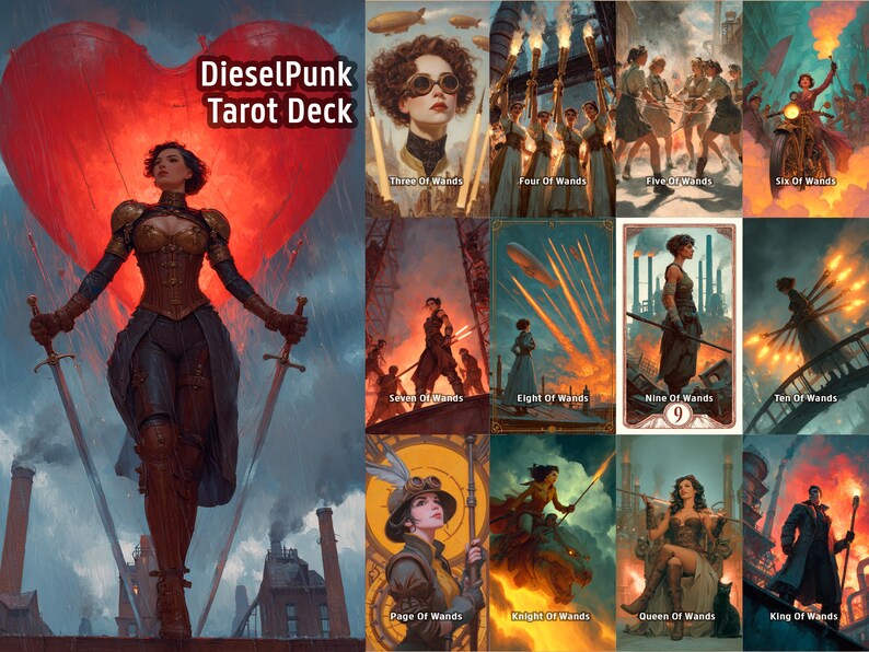 Dieselpunk Tarot Deck: Sensual Steampunk Noir (digital Printable) - Etsy