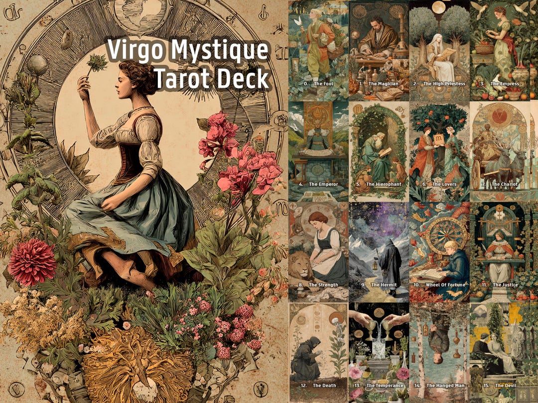 Virgo Mystique Tarot Deck: Printable Earth Wisdom Cards & Guidebook ...