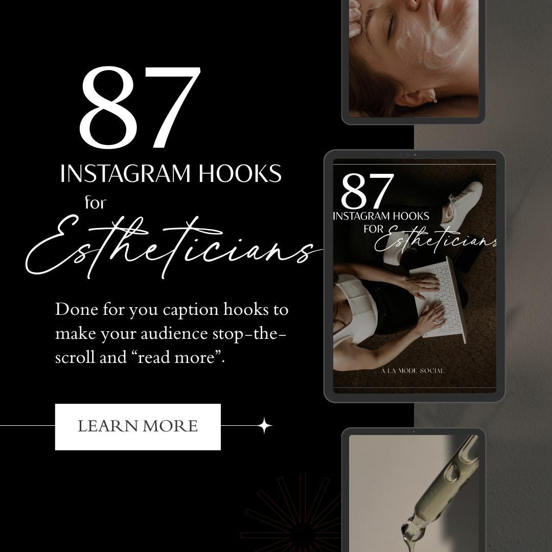 87 Caption Hooks for Estheticians | Instagram Marketing for Skincare ...