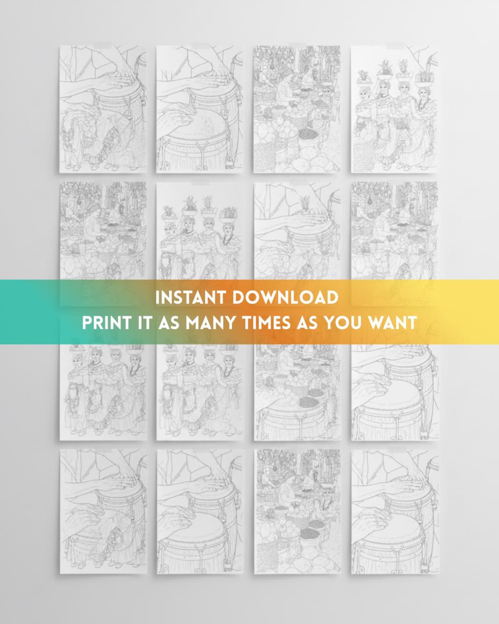 Latin American Culture Coloring Pages: 40 Printable Designs (PDF) - Etsy