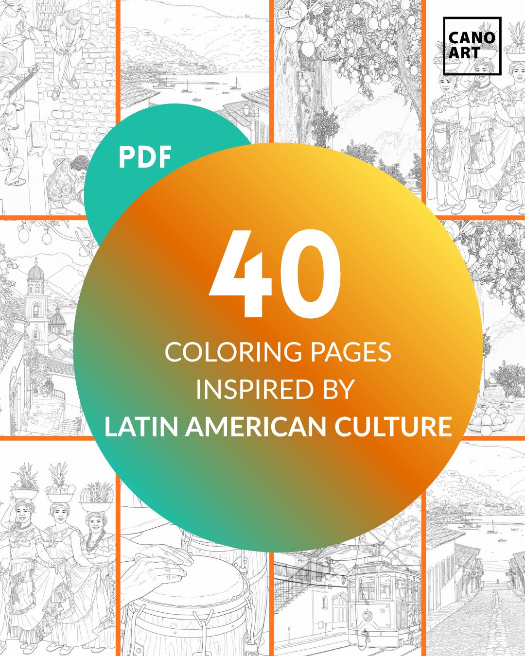 Latin American Culture Coloring Pages: 40 Printable Designs (PDF) - Etsy
