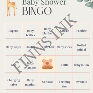 Digital Baby Shower Games Bundle - 3 Printable Activities - Bingo ...