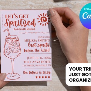 Aperol Spritz Print Template | Customizable Girls Trip Itinerary ...