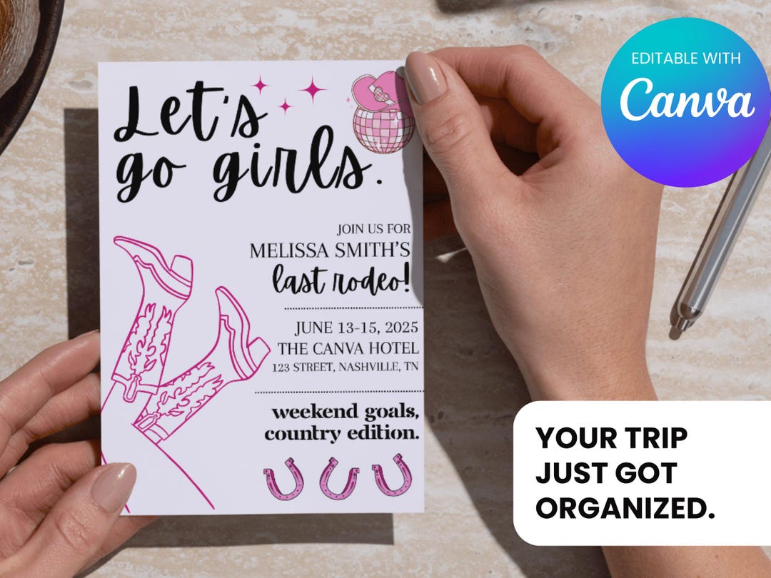 Editable Girls Trip Itinerary Template | Canva Weekend Schedule ...