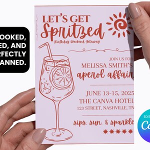 Aperol Spritz Print Template | Customizable Girls Trip Itinerary ...