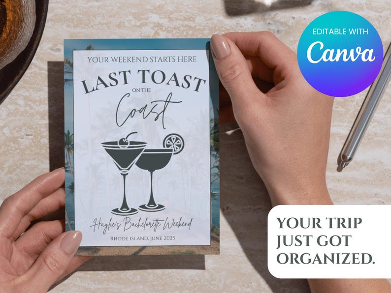 Editable Girls Trip Itinerary Template | Canva Weekend Schedule ...