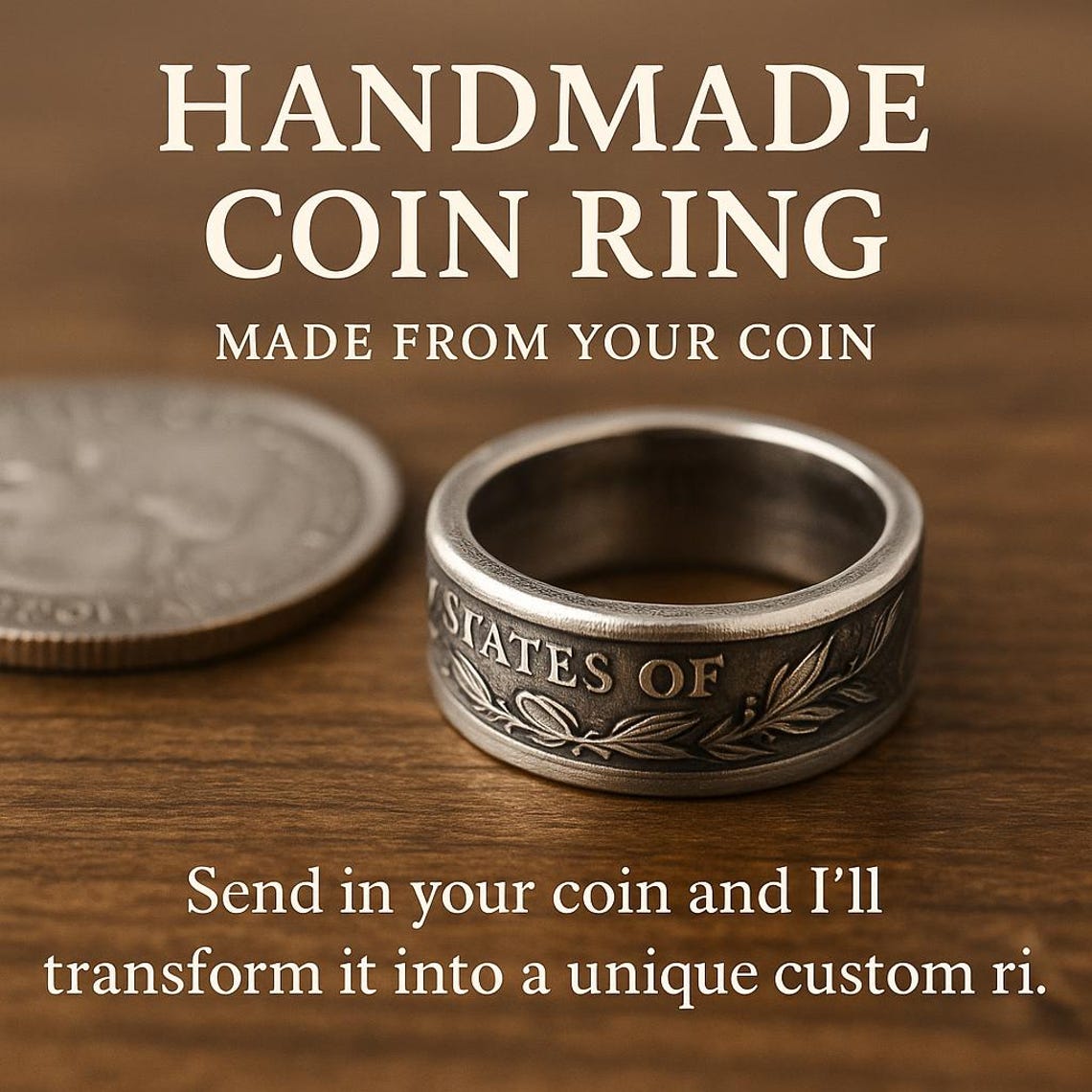 Custom Handmade Coin Ring – Crafted From Your Own Copper or Silver Coin ...