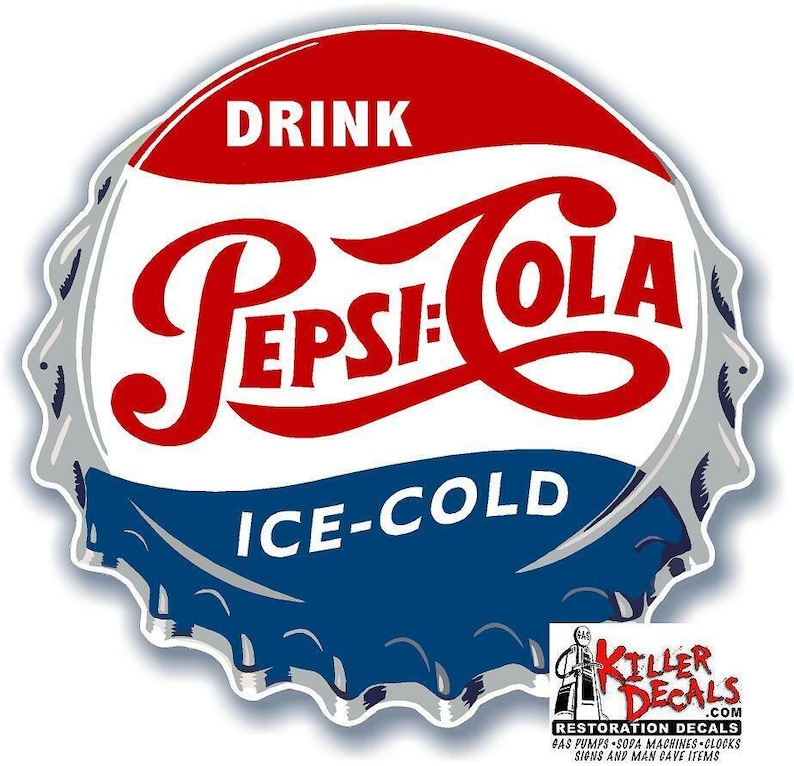 Pepsi Bottle Cap Retro Main Logo Vinyl Decal / Sticker 10 Sizes!! Free ...