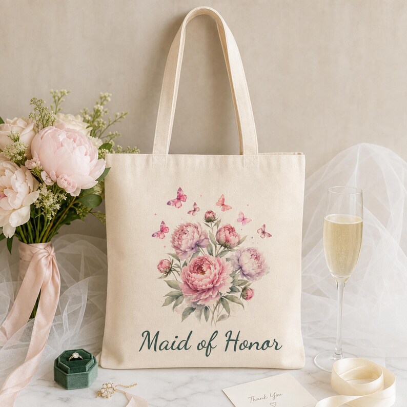 Personalized Tote Bag, Custom Bridesmaid Gift, Wedding Party Bag - Etsy