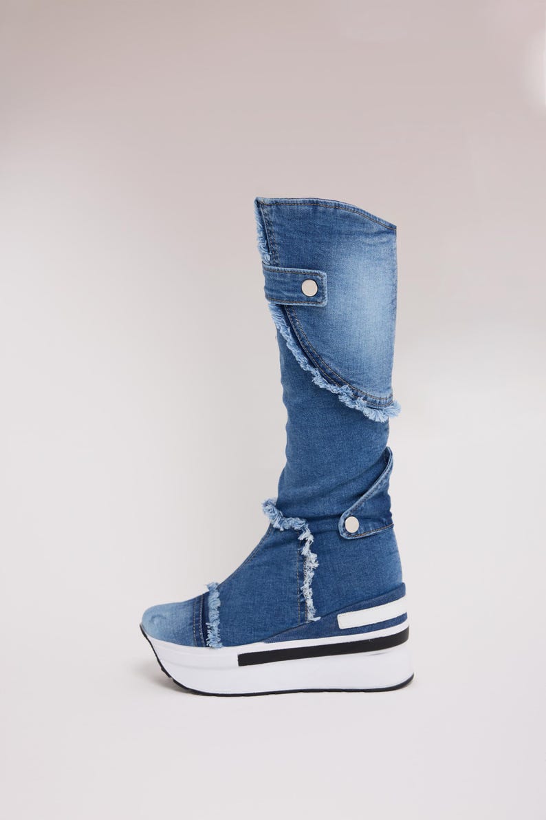 Denim Dreams in Every Step – Handmade Women’s Boots From Vintage Jeans ...