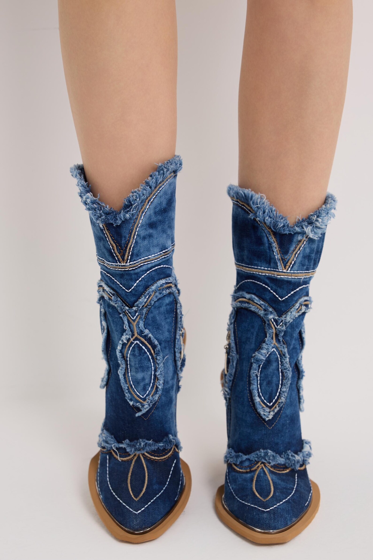 Handmade Denim Ankle Boots: Upcycled Jean Fashion - Etsy