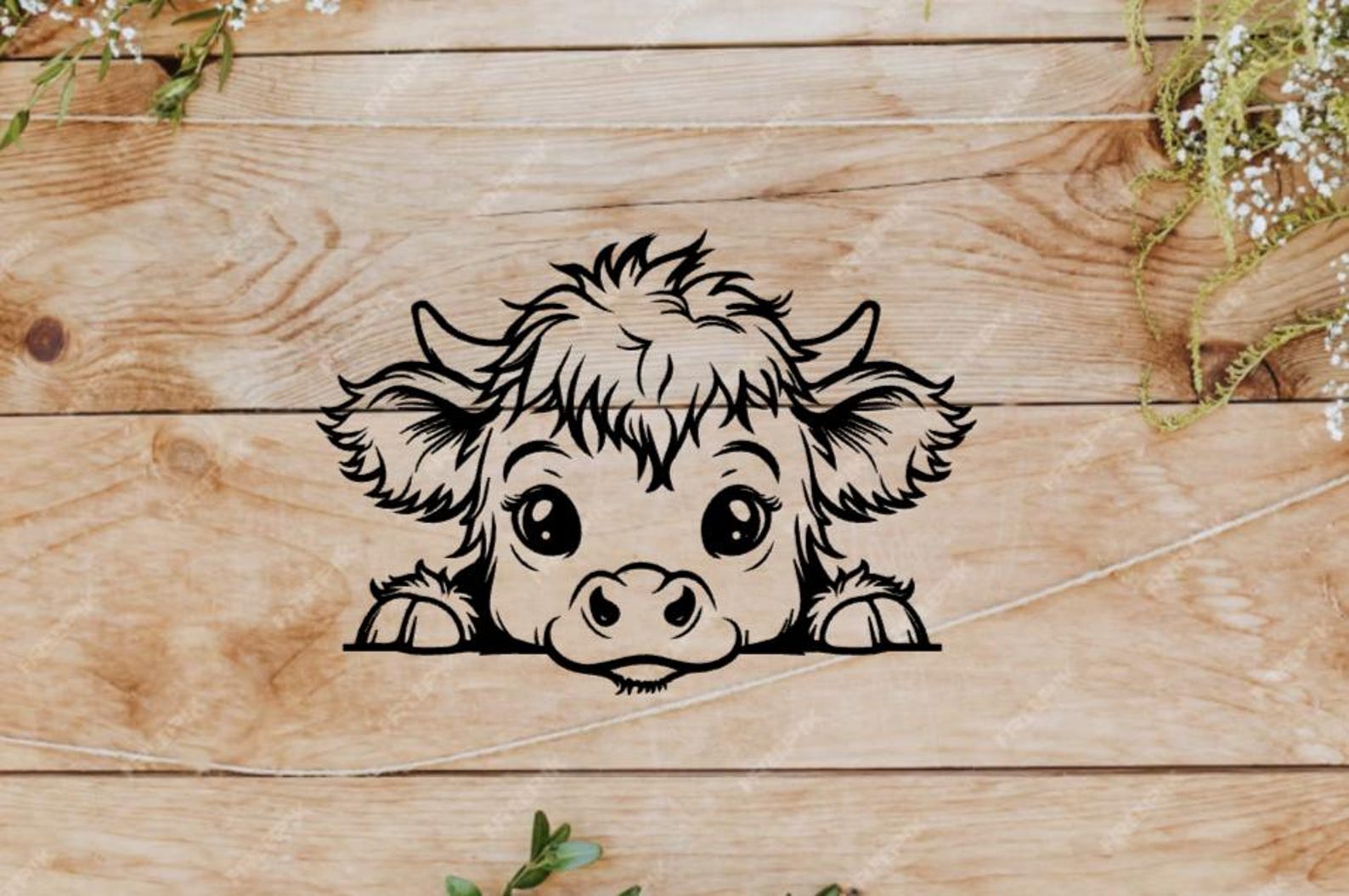 Vinyl Cute Highland Cow Decal, Sticker - Etsy