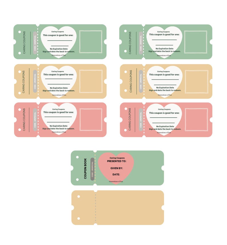 Printable Kids Coupons for Kids Reward Coupon Book Reward Ticket Kids ...